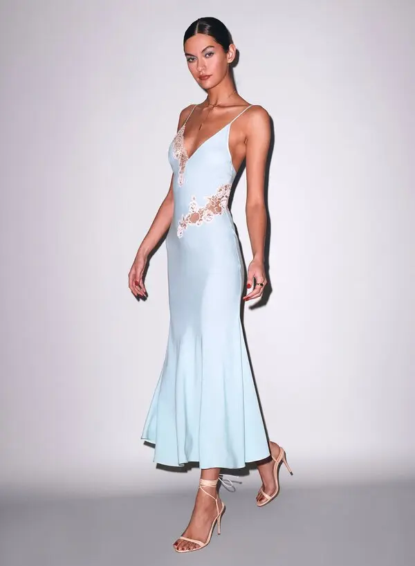FLEUR DU MAL Juliet Lace Maxi Dress - Frosted Mint