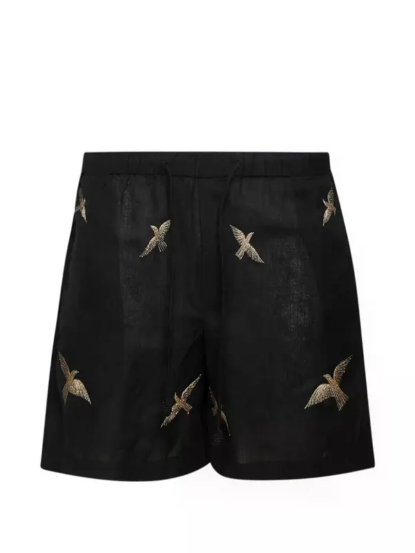 BAZISZT Embroidered Drawstring Shorts