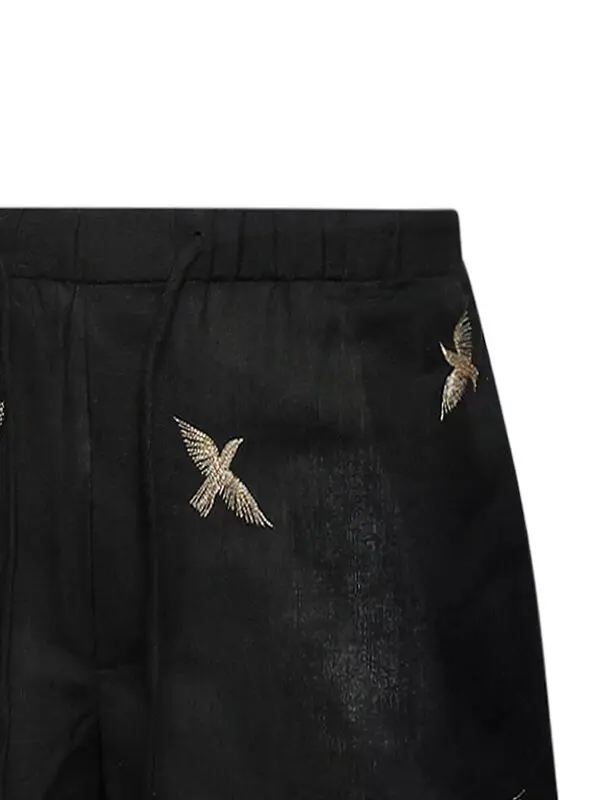 BAZISZT Embroidered Drawstring Shorts