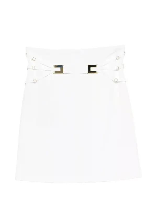 Elisabetta Franchi Mini Skirt With Logo Detail - White