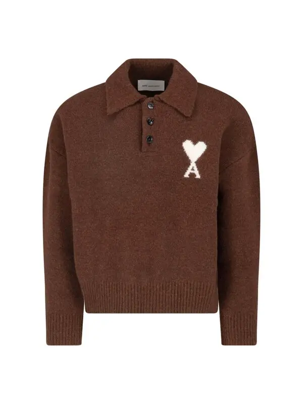 AMI Paris Sweater " De Caur - Brown
