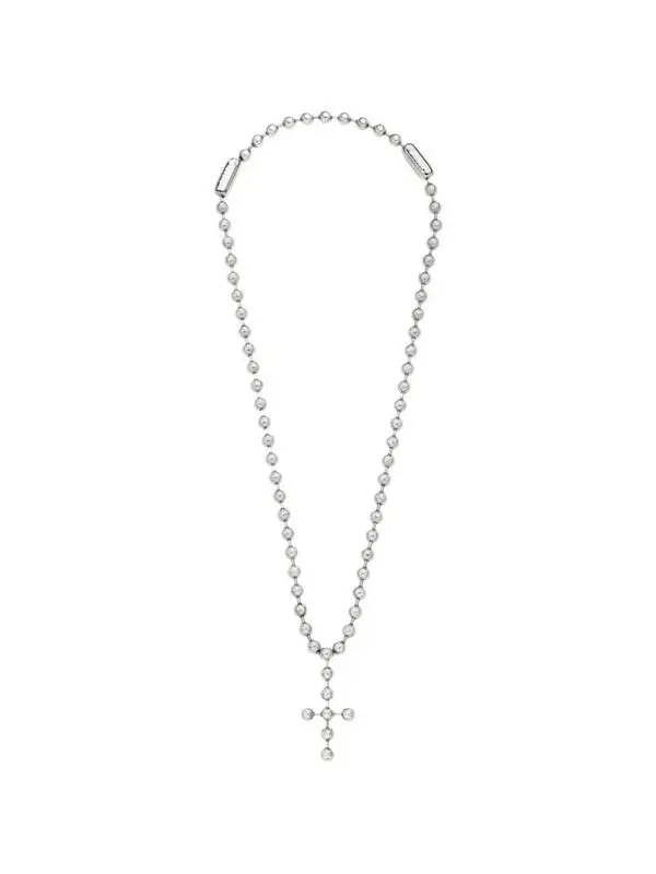 DIESEL Cross-pendant Necklace - Silver