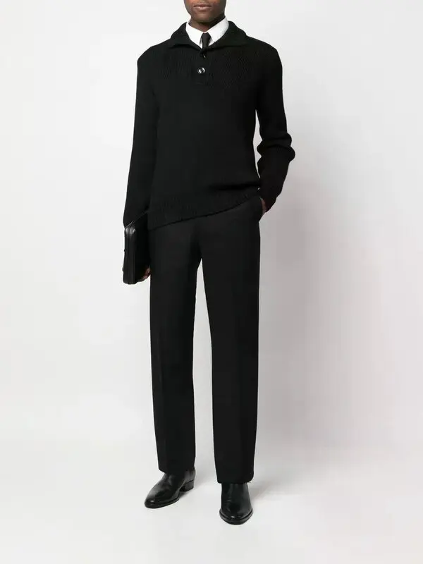 TOM FORD Ribbed Knit Quarter-button Jumper