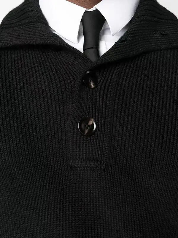 TOM FORD Ribbed Knit Quarter-button Jumper