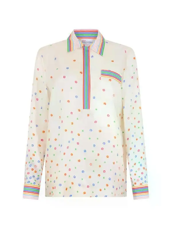 Valentino Garavani Floral-print Shirt - Neutrals