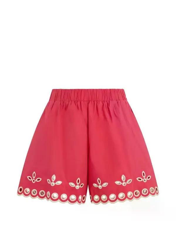 Red Valentino Eyelet Embroidered Shorts - Pink