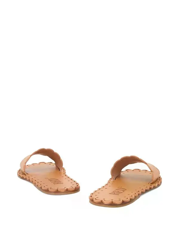 Red Valentino Scalloped-trim Sandals - Brown