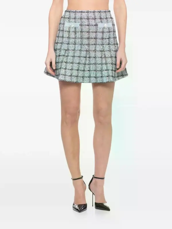SELF-PORTRAIT Check-pattern Mini Skirt