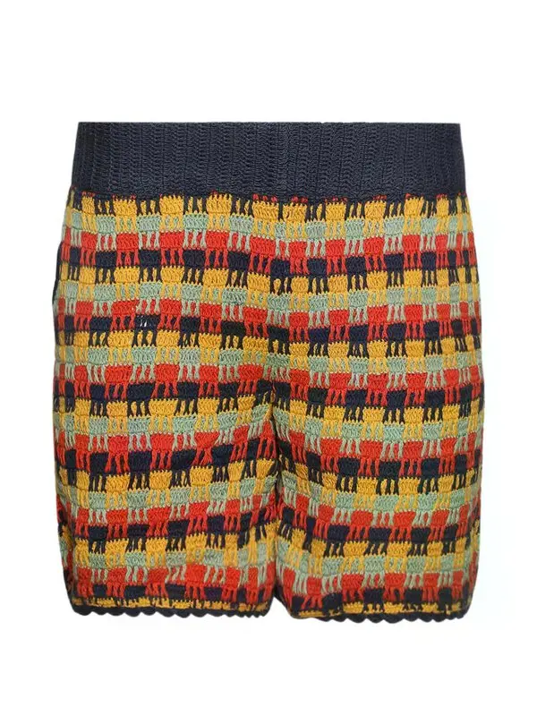 BAZISZT Patterned Shorts - Red