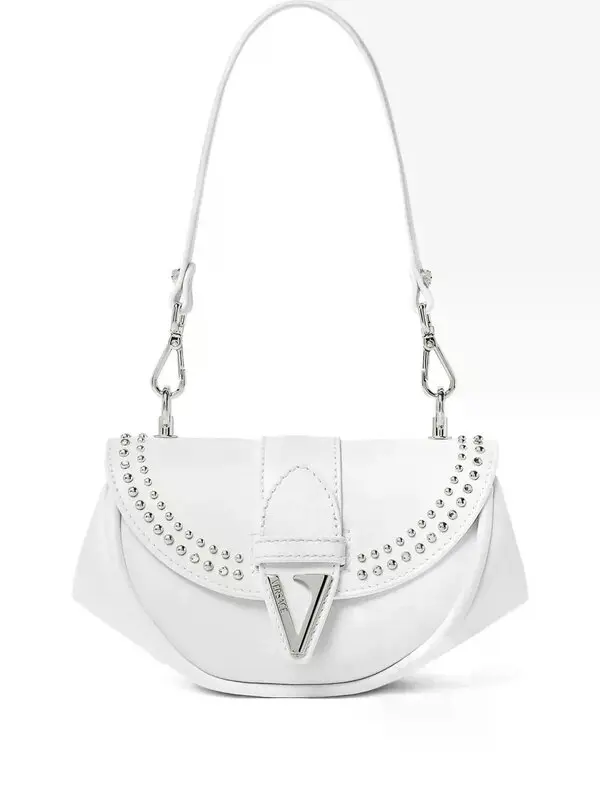 Versace Virtus Studded Shoulder Bag - White