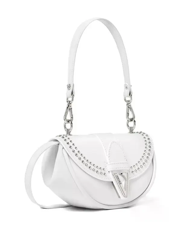 Versace Virtus Studded Shoulder Bag - White