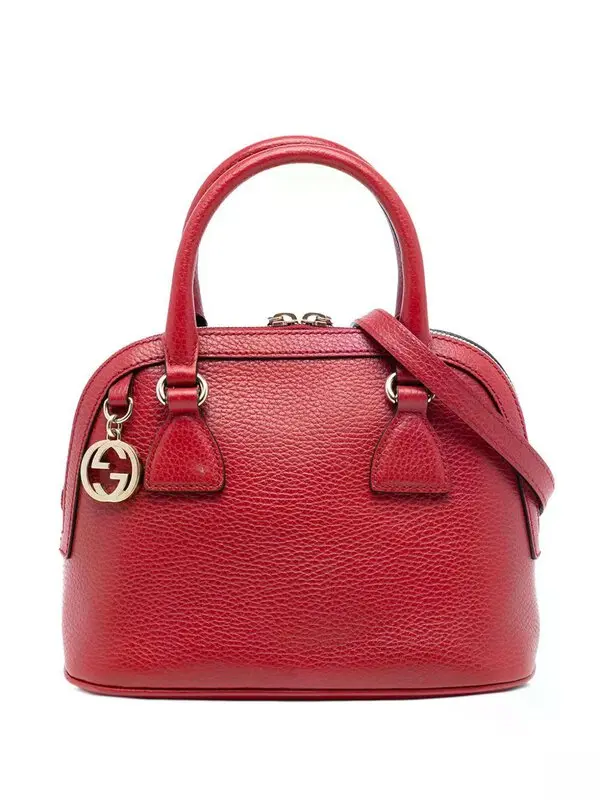 Gucci Gg Charm Dome Satchel - Red