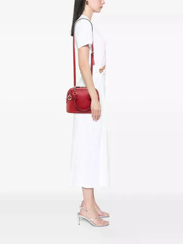 Gucci Gg Charm Dome Satchel - Red