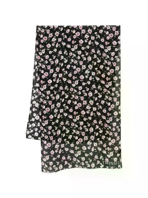 TWINSET Floral Scarf - Black