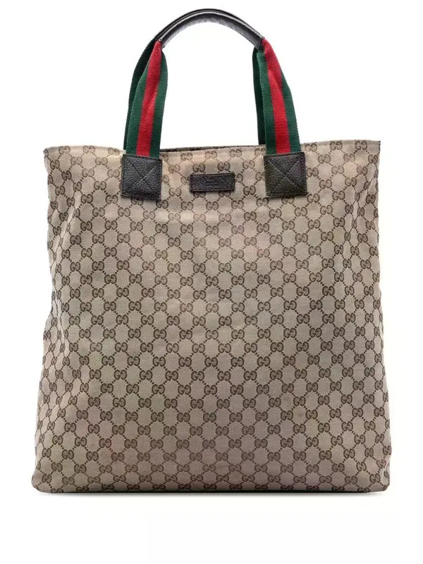 Gucci Gg Canvas Web Tote Bag