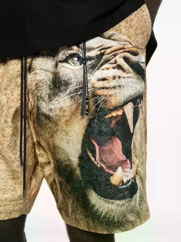 MASTERMIND WORLD Lion-print Drawstring Shorts