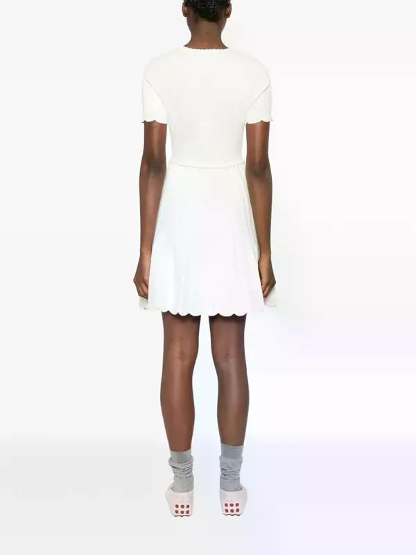 Sandro Buttoned Scalloped Mini Dress
