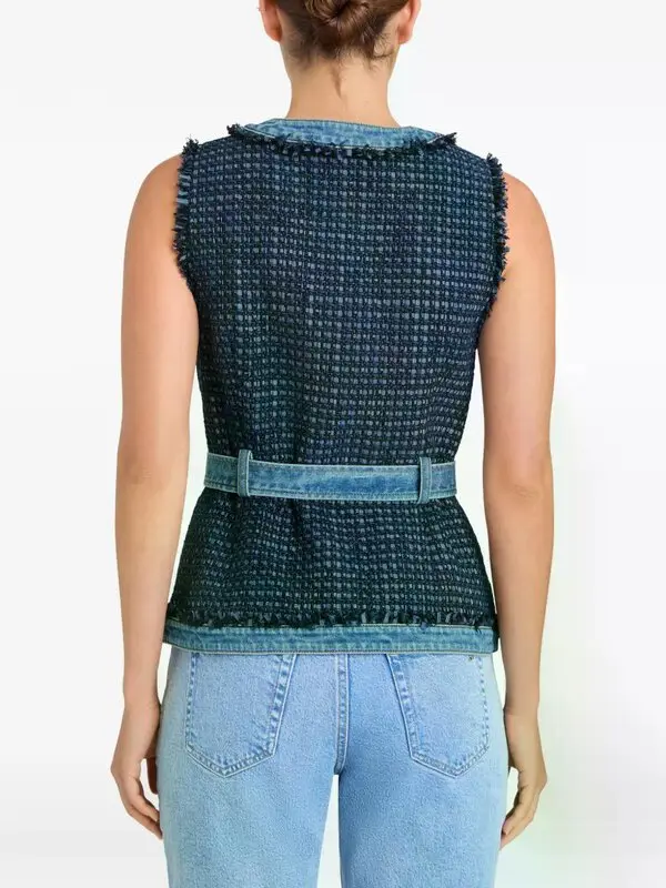 Cinq À Sept Joans Frayed Belted Vest - Blue