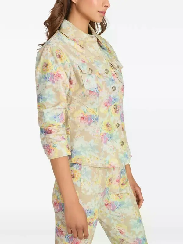 Cinq À Sept Ikat Bouquet Denim Jacket - Neutrals