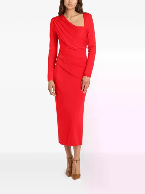 Cinq À Sept Jalyn Long-sleeve Midi Dress - Red