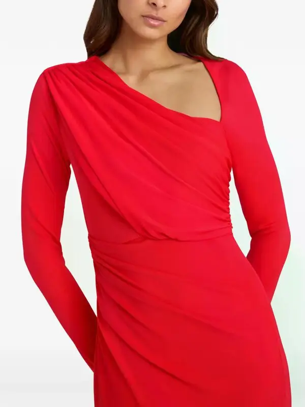 Cinq À Sept Jalyn Long-sleeve Midi Dress - Red