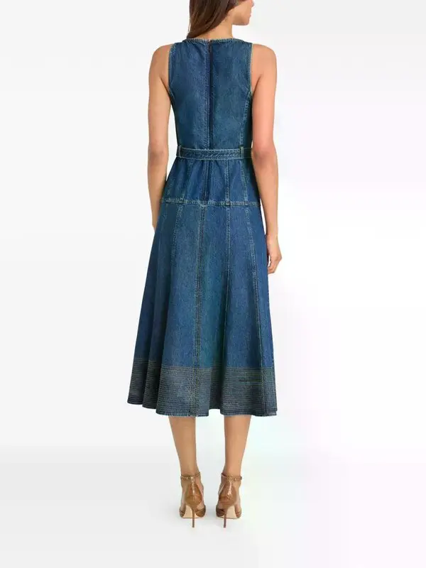 Cinq À Sept Kehlani Belted Jean Midi Dress - Blue
