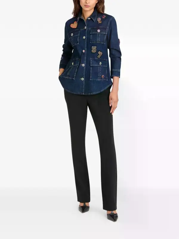Cinq À Sept Embellished Patch Jacket - Blue