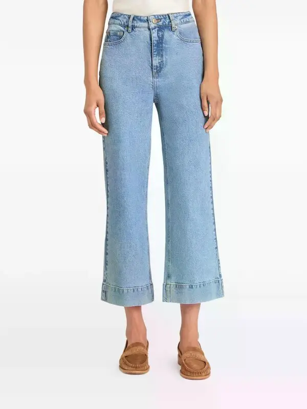 Cinq À Sept Joey Cropped Wide-leg Jeans - Blue
