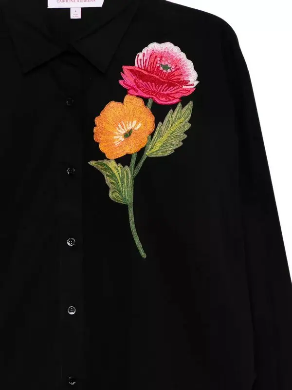 Carolina Herrera Annie Floral-embroidered Shirt