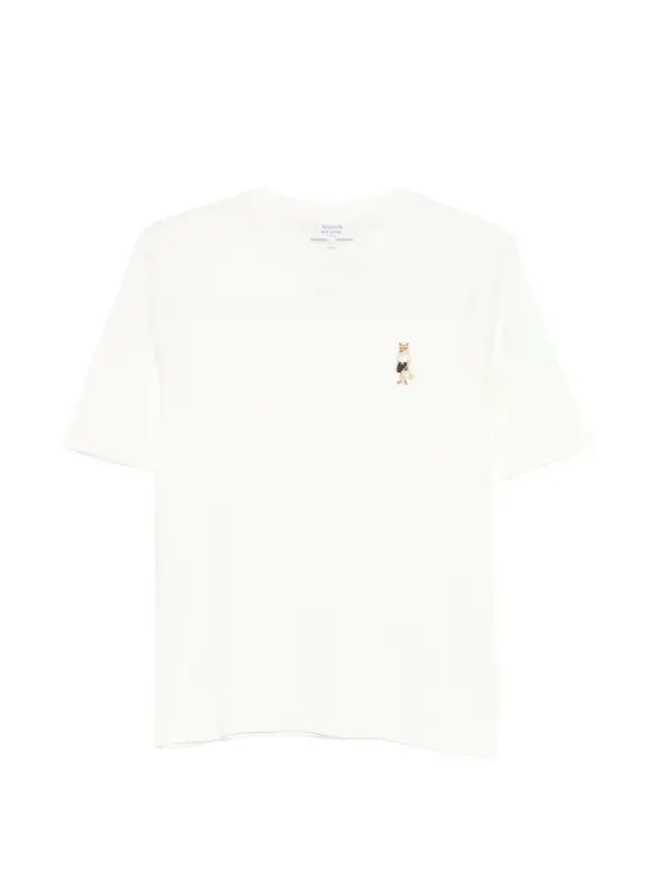 Maison Kitsuné Embroidered T-shirt - Neutrals