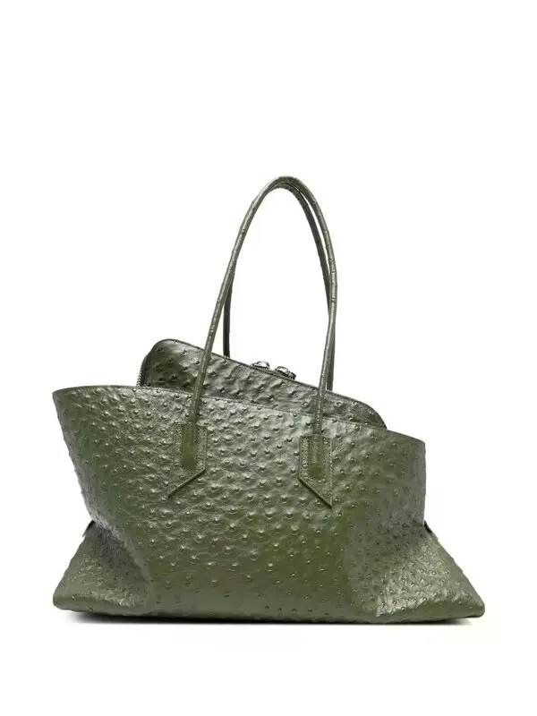 Attico Medium La Passeggiata Leather Tote Bag - Green
