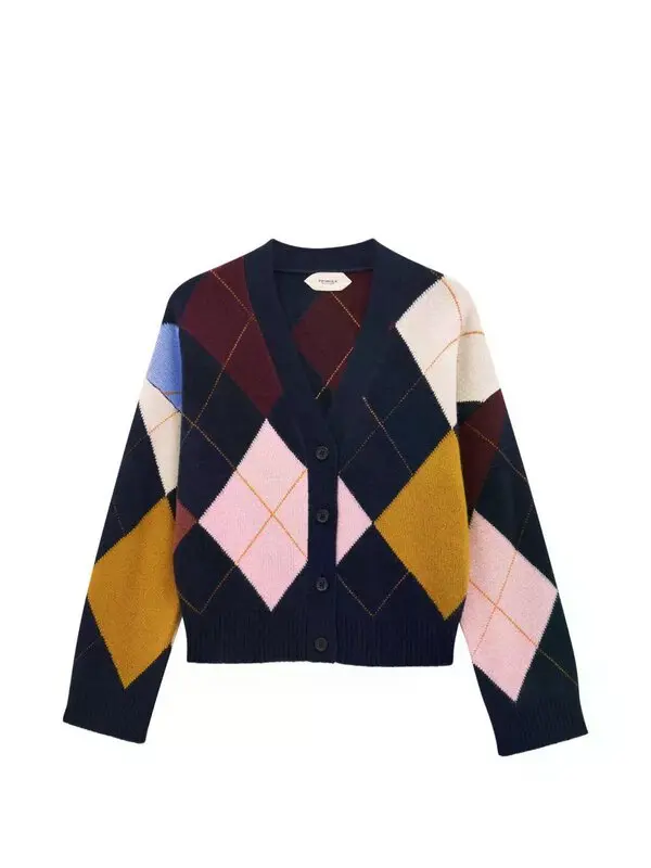 Pringle Of Scotland Argyle Buttoned Cardigan - Blue