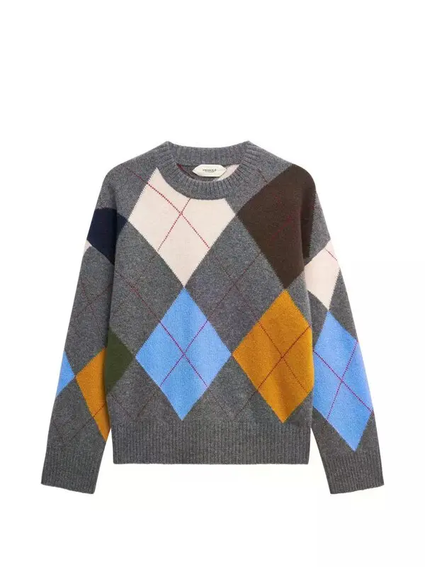 Pringle Of Scotland Argyle Pattern Crew-neck Sweater - Grey