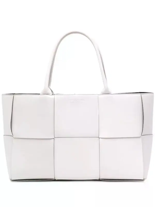 Bottega Veneta 2010-2026 Medium Nappa Maxi Intrecciato Arco Tote Bag - White