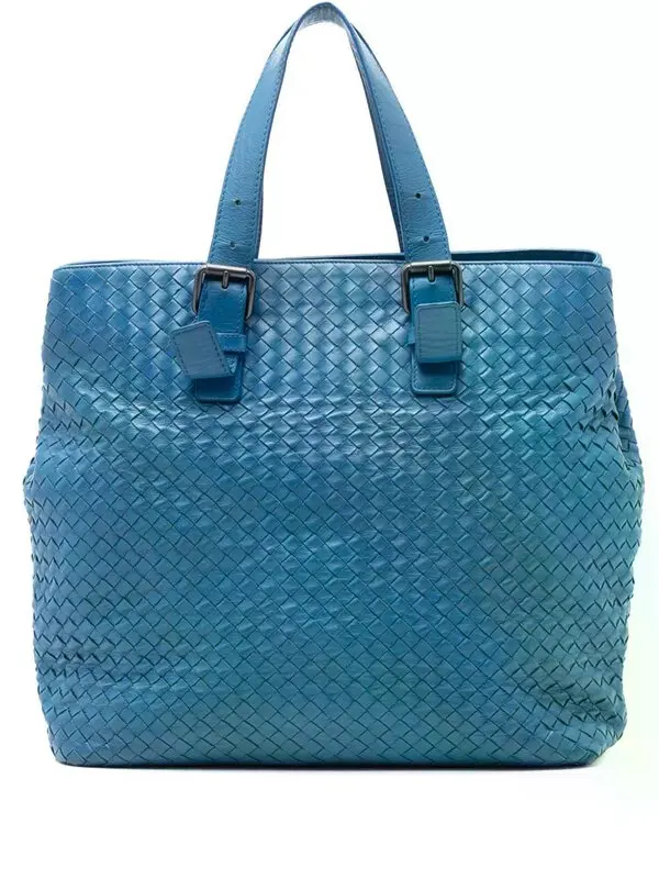 Bottega Veneta Nappa Intrecciato Belted Tote Bag - Blue