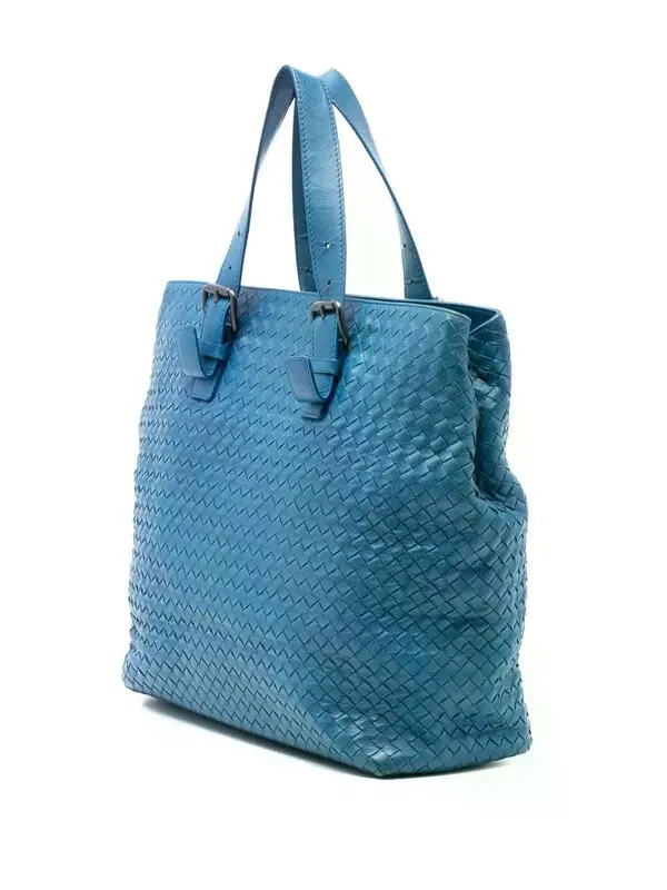 Bottega Veneta Nappa Intrecciato Belted Tote Bag - Blue