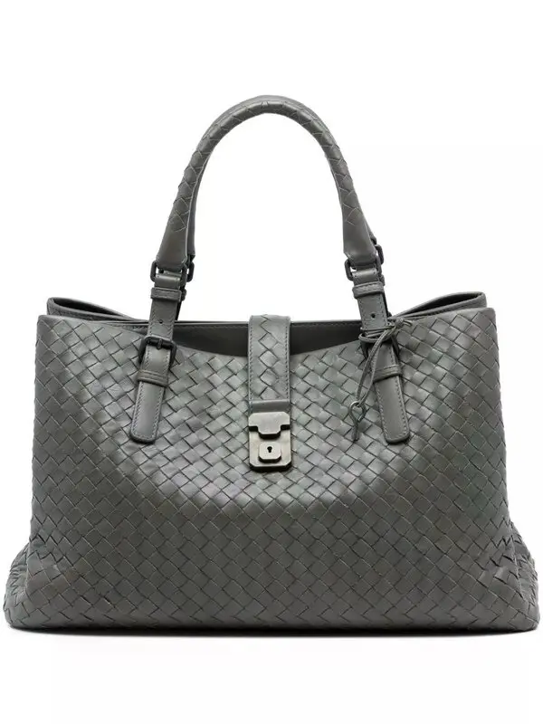 Bottega Veneta 2012-2025 Medium Nappa Intrecciato Roma Tote Bag - Grey