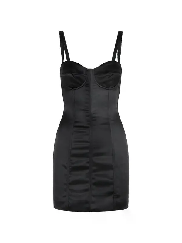 Dolce & Gabbana Satin Corset Minidress - Black