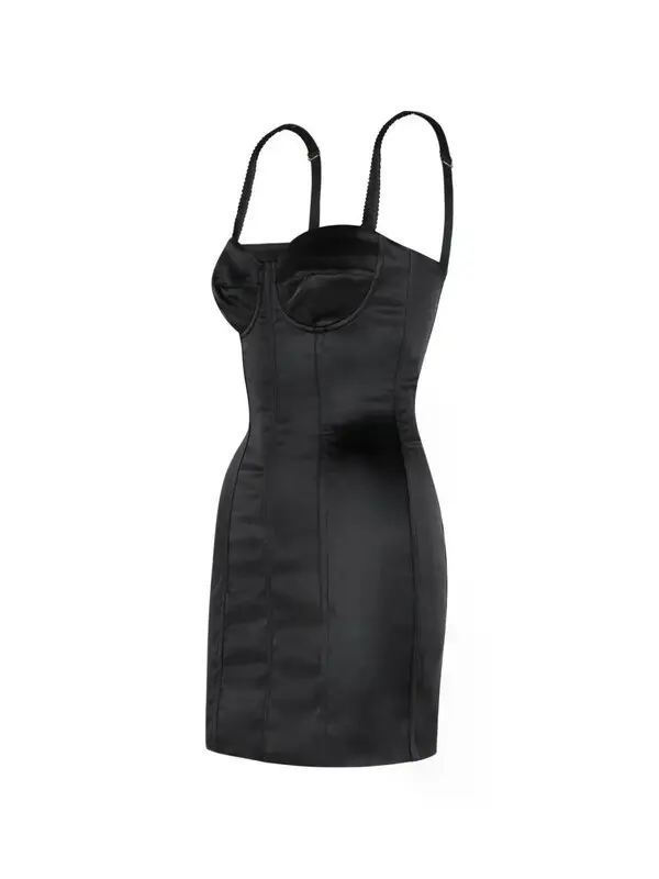 Dolce & Gabbana Satin Corset Minidress - Black