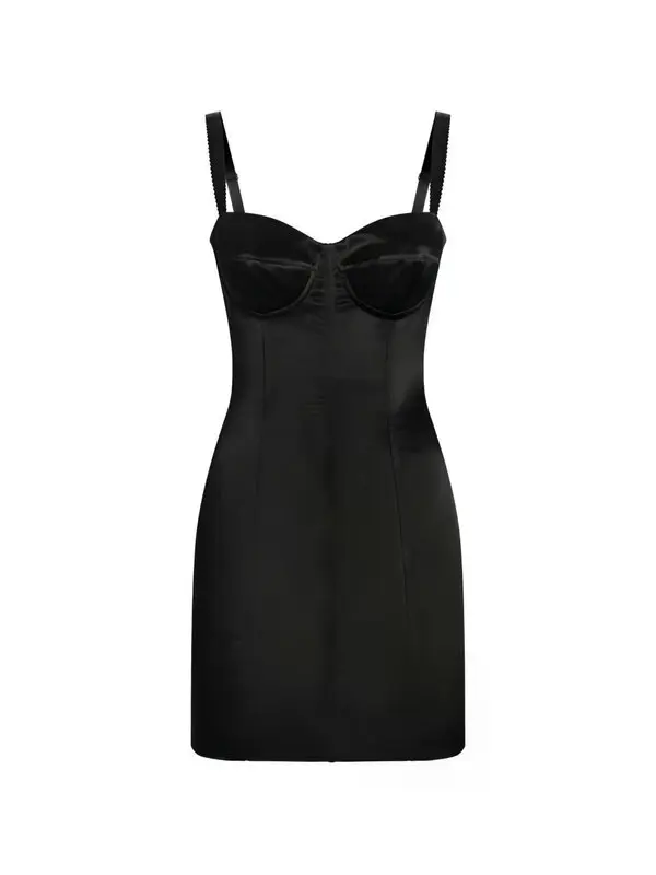 Dolce & Gabbana Satin Corset Minidress - Black