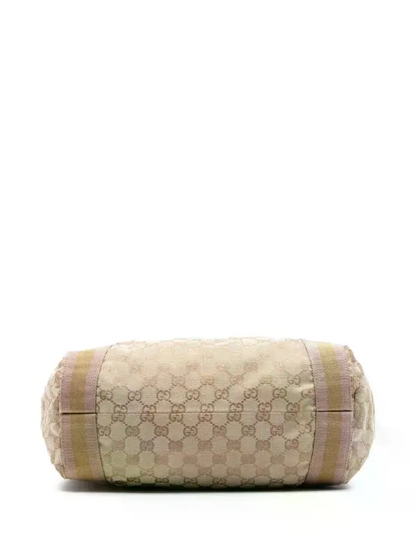 Gucci Gg Canvas Web Tote Bag - Brown