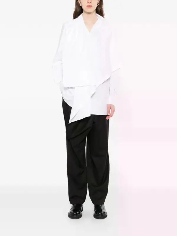 MOOHONG Shall-collar Layered Shirt
