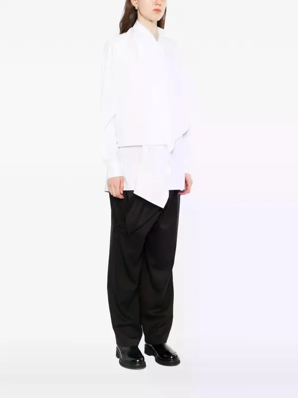 MOOHONG Shall-collar Layered Shirt