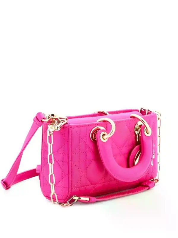 Dior Lady D-joy Micro Satchel Cannage Quilt Lambskin - Pink