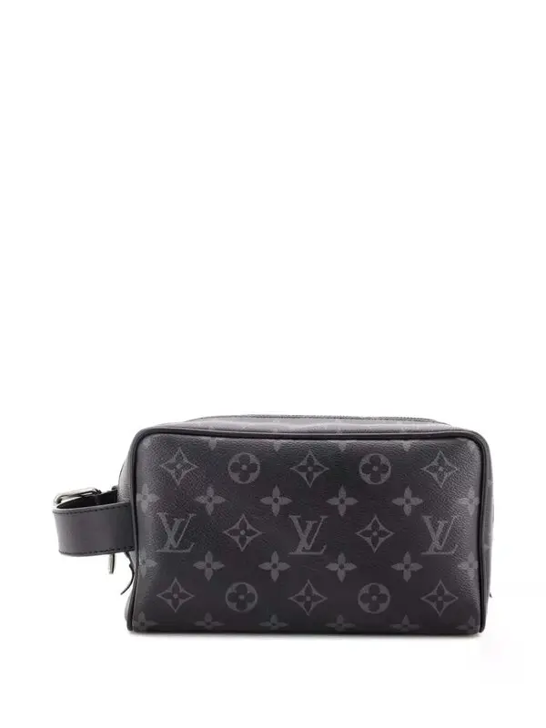 LOUIS VUITTON Dopp Kit Toiletry Monogram Eclipse Canvas Pouch - Black
