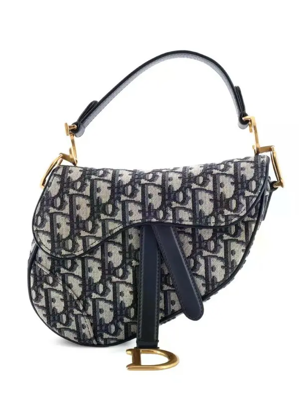 Dior Saddle Handbag Oblique Canvas Mini Shoulder Bag - Blue