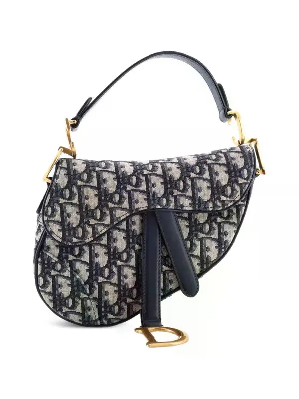 Dior Saddle Handbag Oblique Canvas Mini Shoulder Bag - Blue