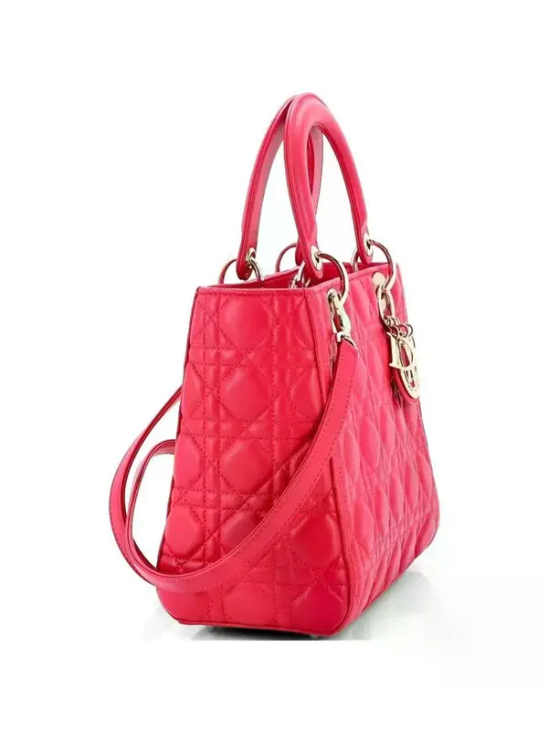 Dior Lady D-lite Embroidered Canvas Satchel - Pink