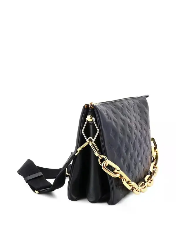 LOUIS VUITTON Coussin Mm Crossbody Bag Monogram Embossed Lambskin - Black