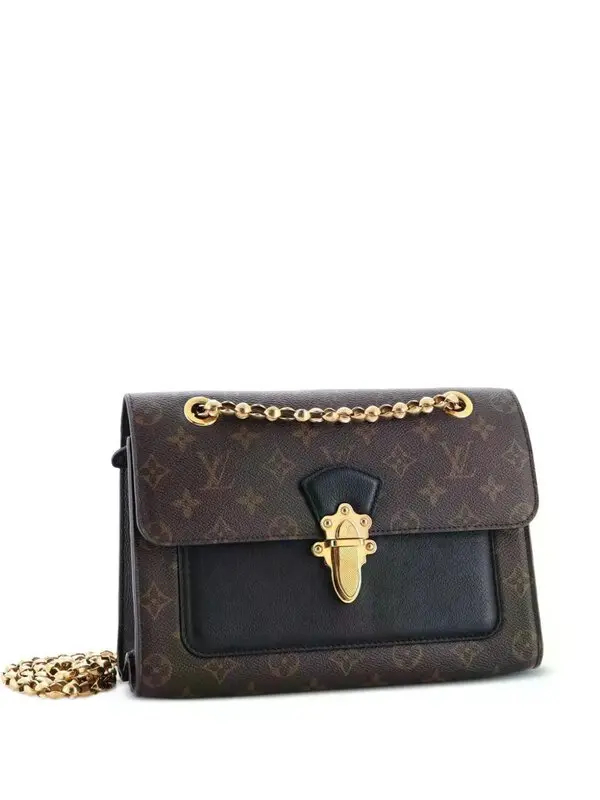 LOUIS VUITTON Victoire Handbag Monogram Canvas And Leather Shoulder Bag - Black